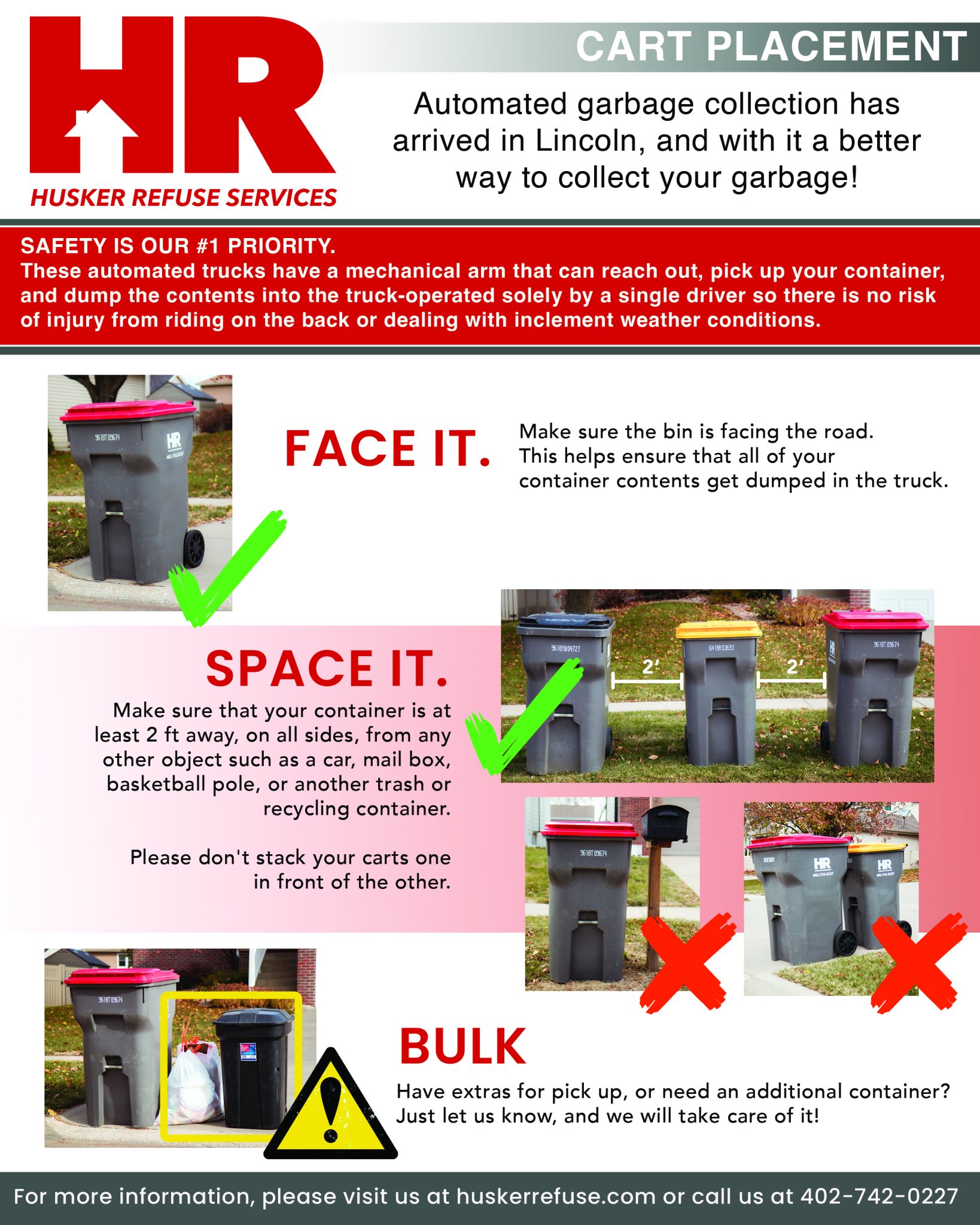 Cart Placement Guidelines - Husker Refuse Services